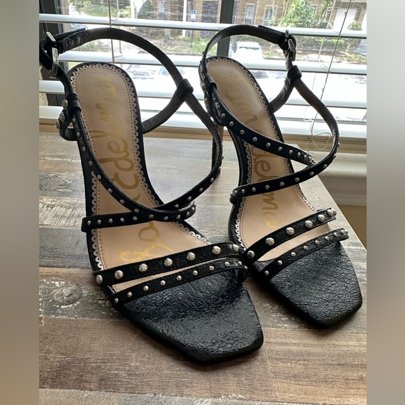 Sam Edelman | Shoes | Sam Edelman Lennox Black Leather Studded Strappy ...